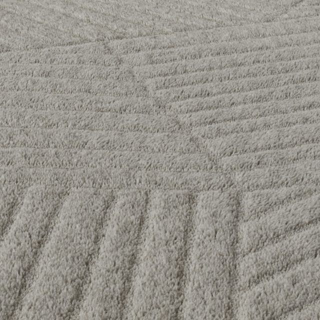 Tetra Gray 8 x 10 Rug, Textured Geometric Pattern, Machine Washable ...