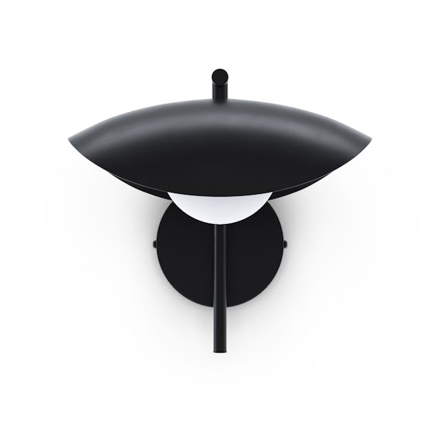 Coy Black Sconce, Rotating Lamp, G9 Bulb, Curved Metal and Frosted ...