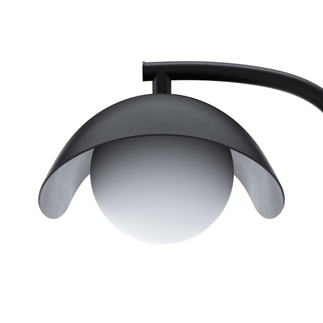 Coy Black Sconce, Rotating Lamp, G9 Bulb, Curved Metal and Frosted ...
