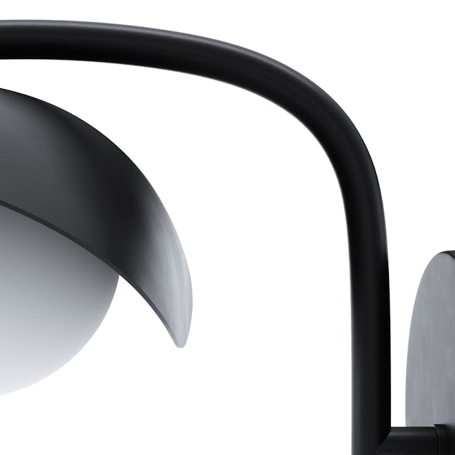 Coy Black Sconce, Rotating Lamp, G9 Bulb, Curved Metal and Frosted ...