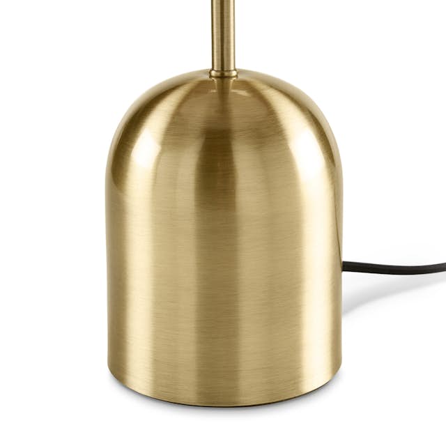 Markham Brass Metal Table Lamp w/ Empire Shade, Linen-blend Fabric ...