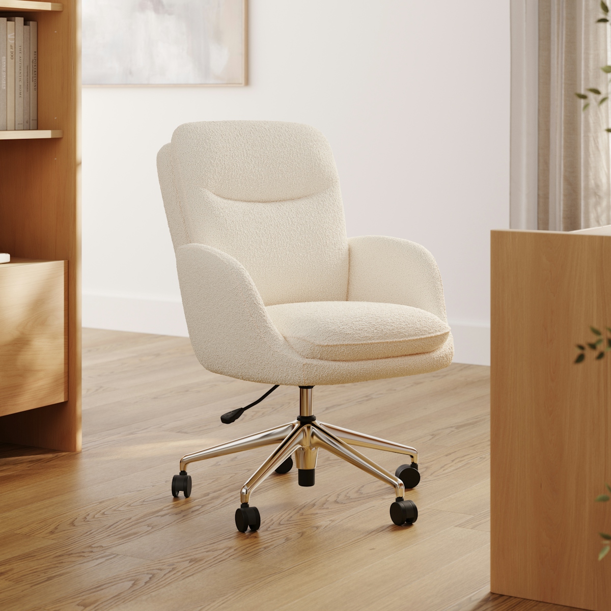Bea Ivory Wool Bouclé Executive Office Chair | Article