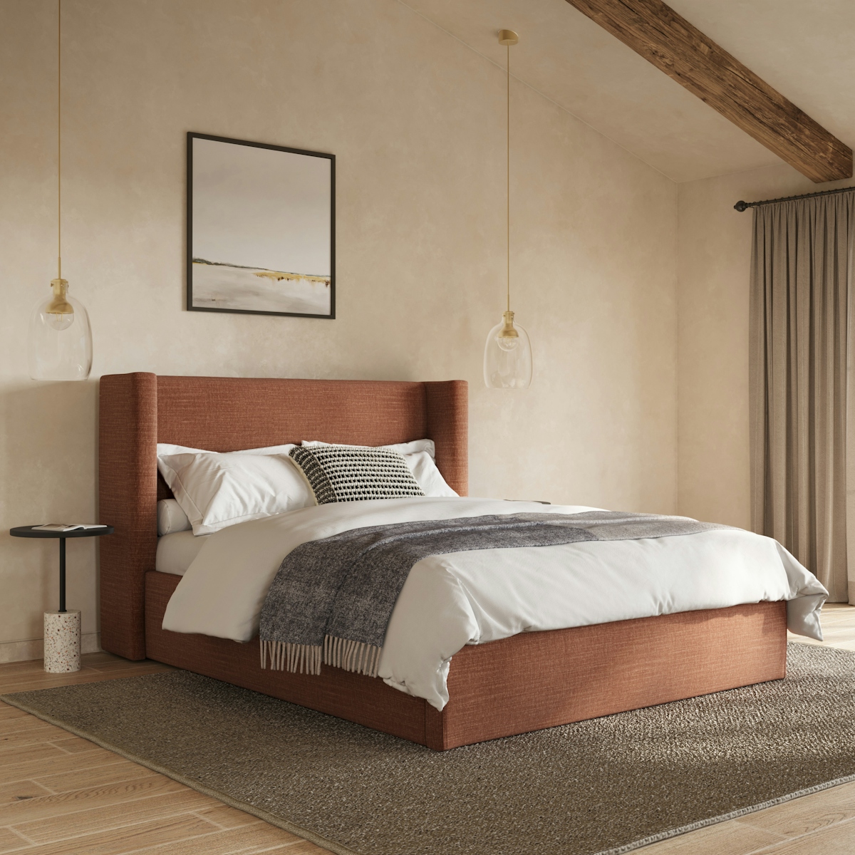 Calabri Napa Rust Queen Bed | Article