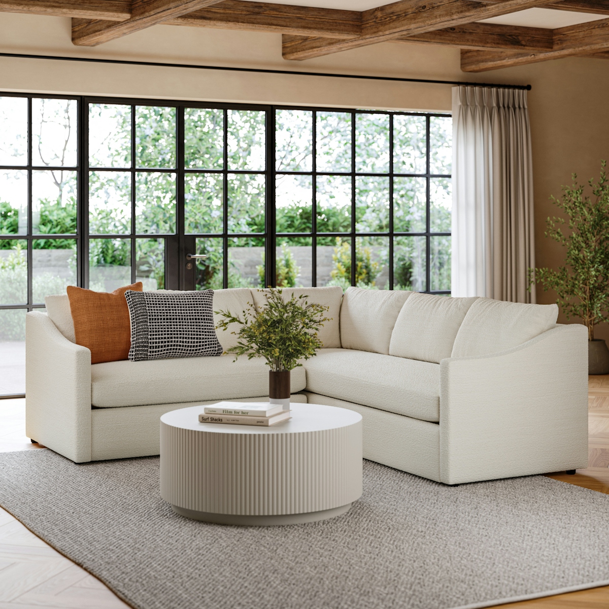 Landry Ivory Wool Bouclé Corner Sectional | Article
