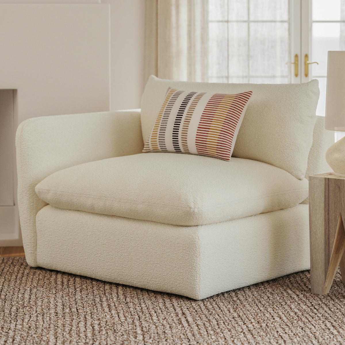 Leigh Ivory Wool Bouclé Left Arm Module | Article