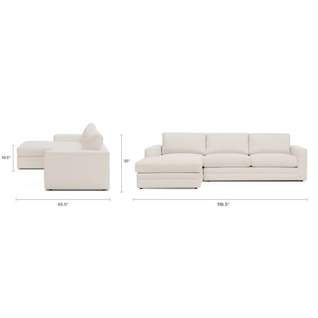 Riley Ivory Wool Bouclé Left Chaise Sectional | Article