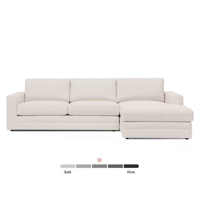 Riley Ivory Wool Bouclé Right Chaise Sectional | Article