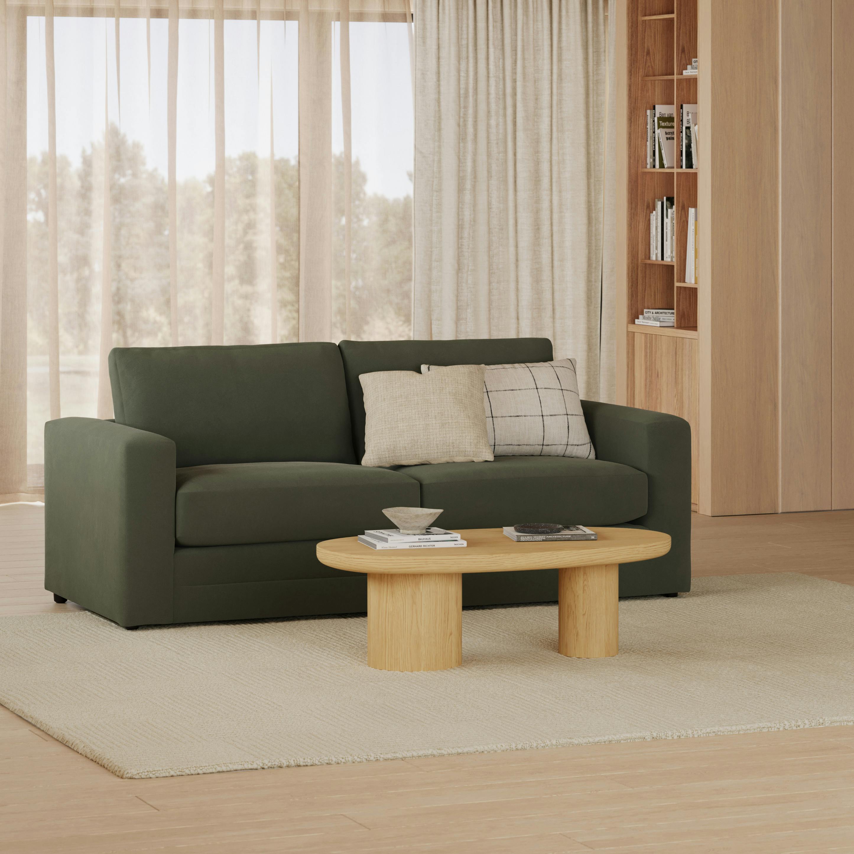 Riley Fir Green Sofa Bed, Performance Velvet | Article