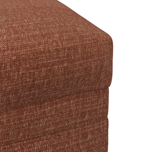 Riley Rust Brown Ottoman, Linen-blend Performance Fabric | Article