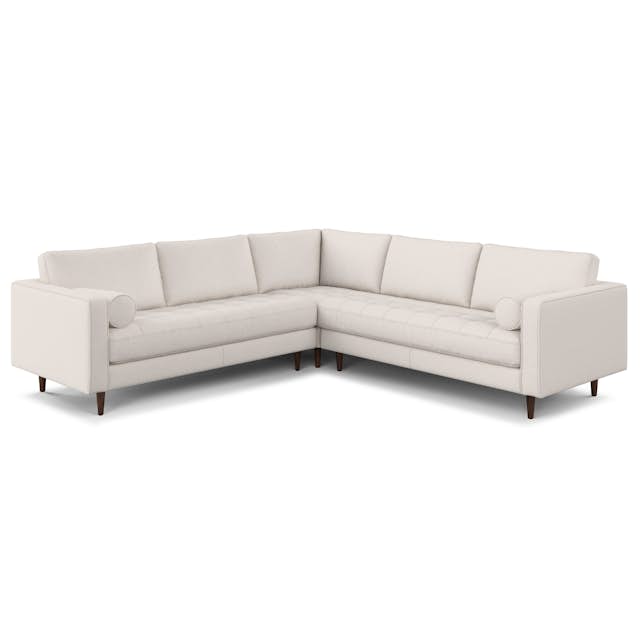 Sven Ivory Wool Bouclé Tufted Corner Sectional Sofa | Article