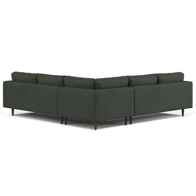 Sven Green Wool Bouclé Tufted Corner Sectional Sofa | Article