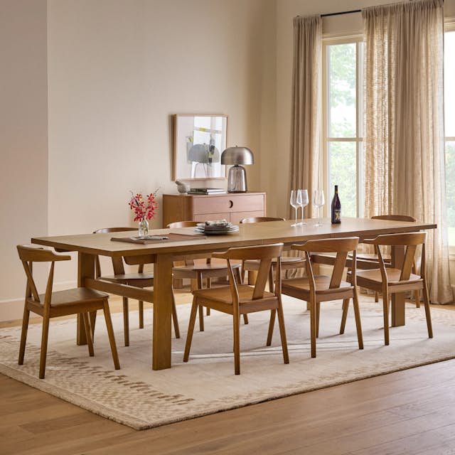Gina Smoked Oak Dining Table for 8, Extendable