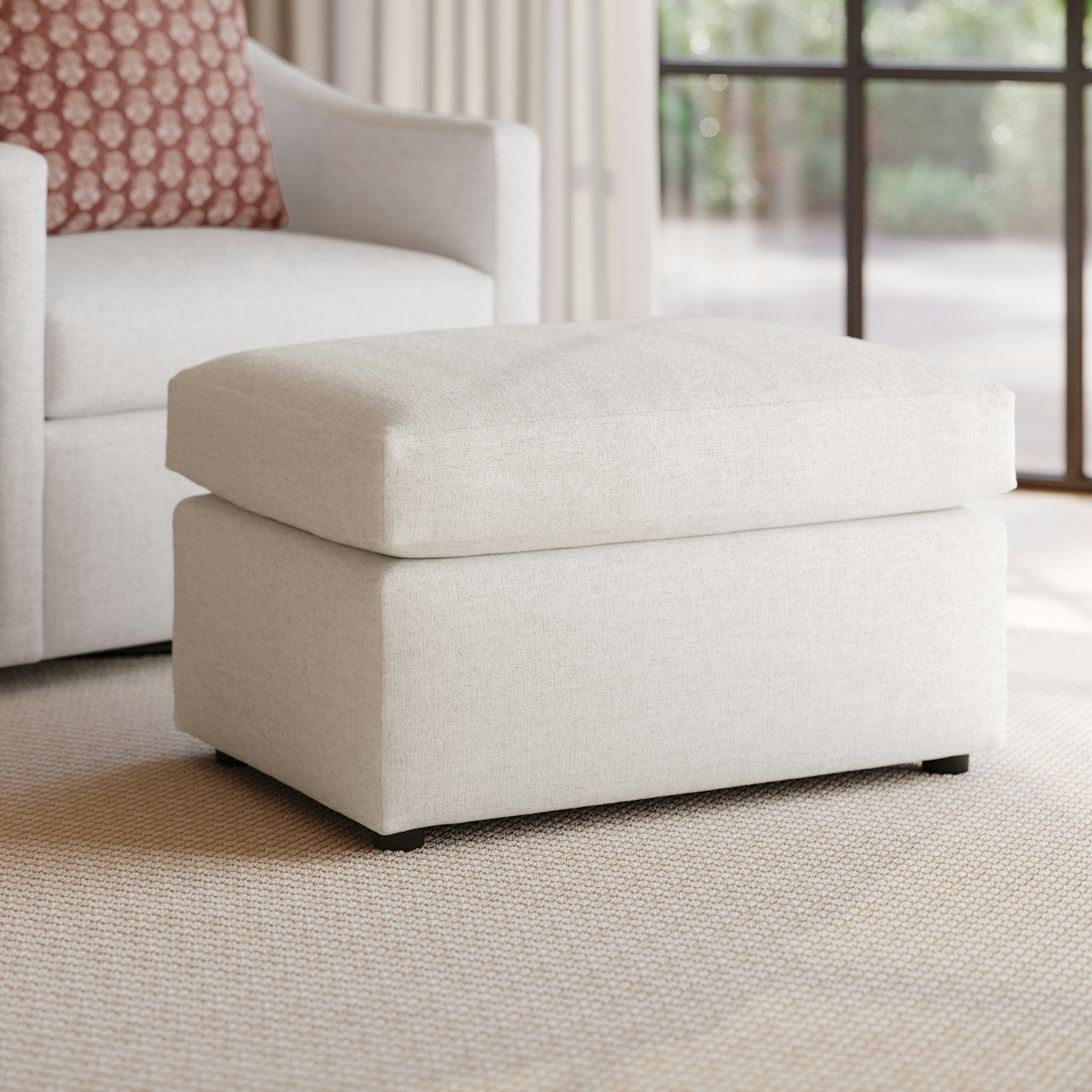 Landry Napa White Ottoman | Article