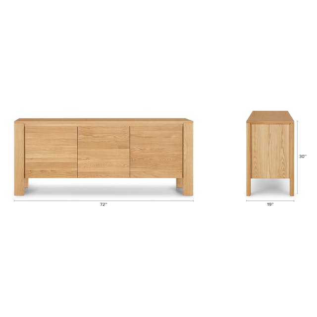 Dako Natural Oak Wood Sideboard with Drawers | Article