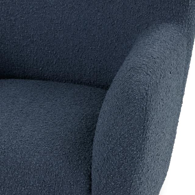 Archie Blue Bouclé Teddy Fabric Wingback Lounge Chair | Article