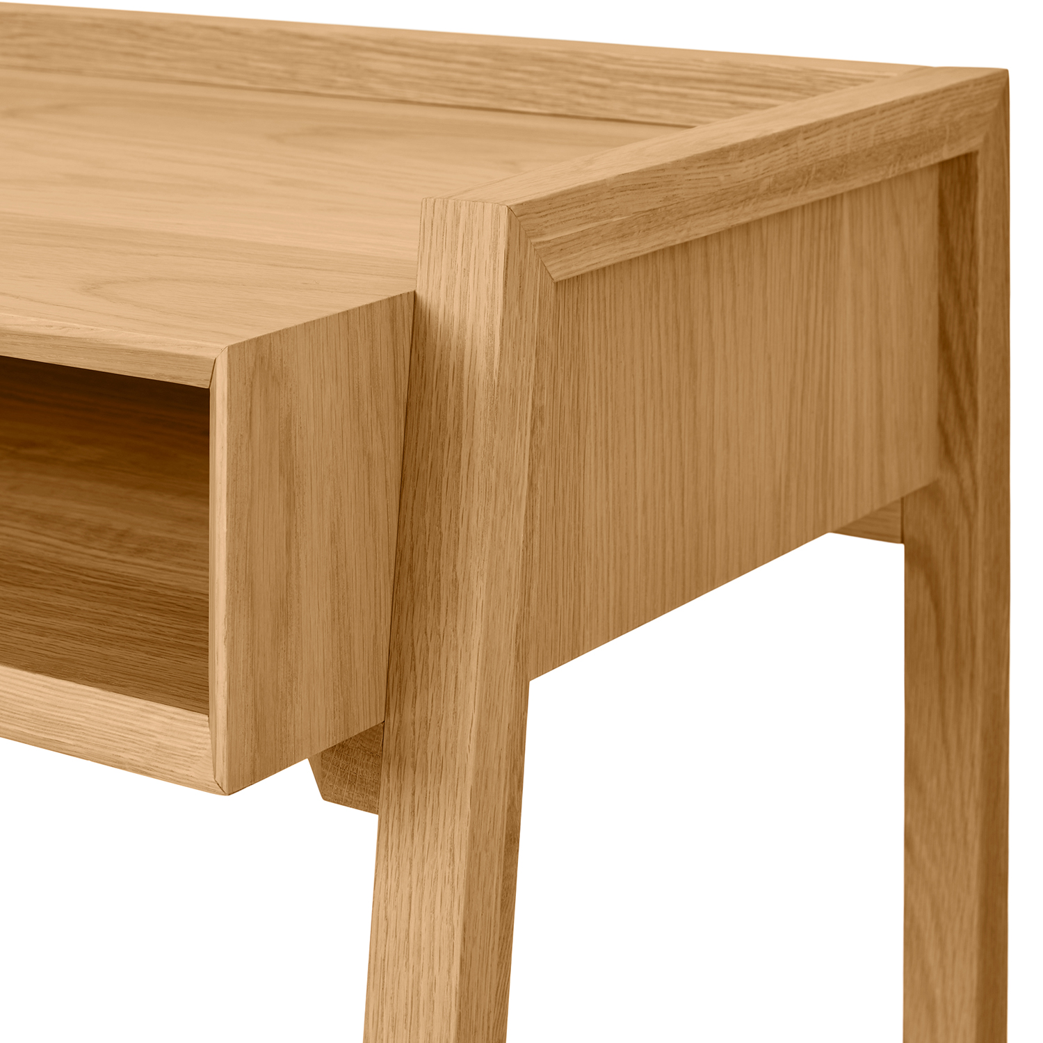 Fantol Natural Oak Office Desk Solid Wood Frame Japandi Style Article