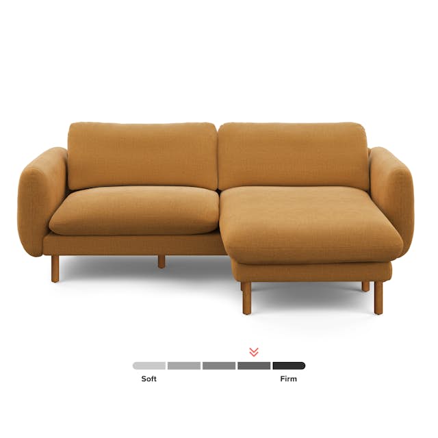 Sanders Hestia Ginger Fabric Reversible Chaise Sectional Sofa, Solid ...