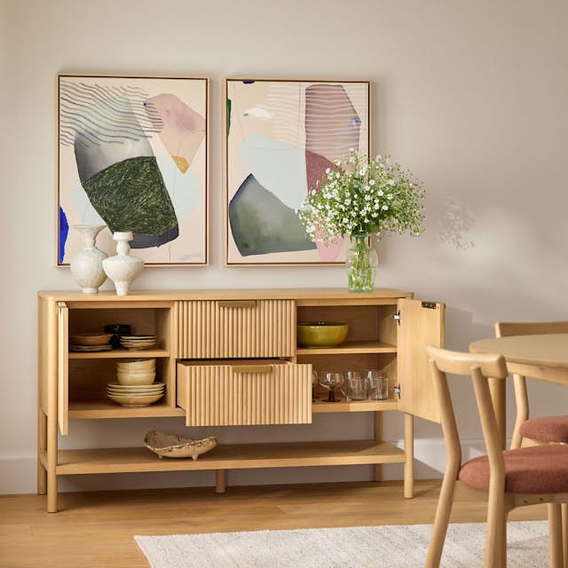 Liv White Oak Wood Sideboard | Article