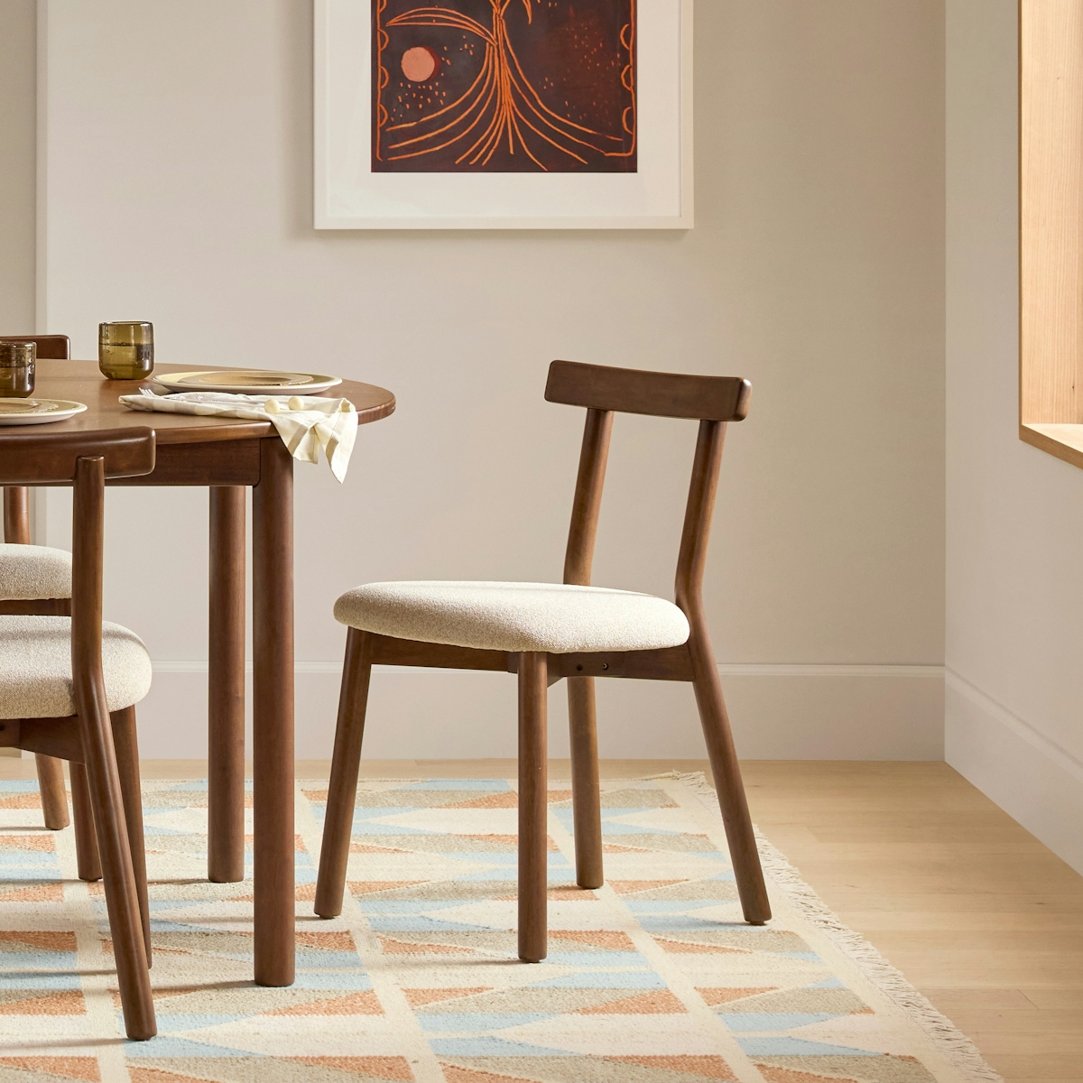 Ulka Walnut and Ratine Buff Dining Chair | Article