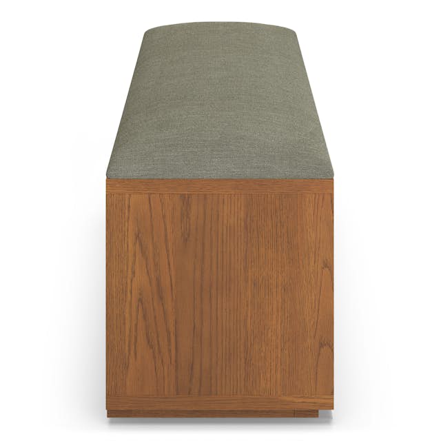 Kouva Smoked Oak and Algonquin Green Bench with Storage | Article