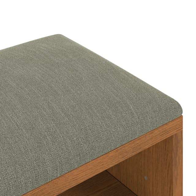 Kouva Smoked Oak and Algonquin Green Bench with Storage | Article