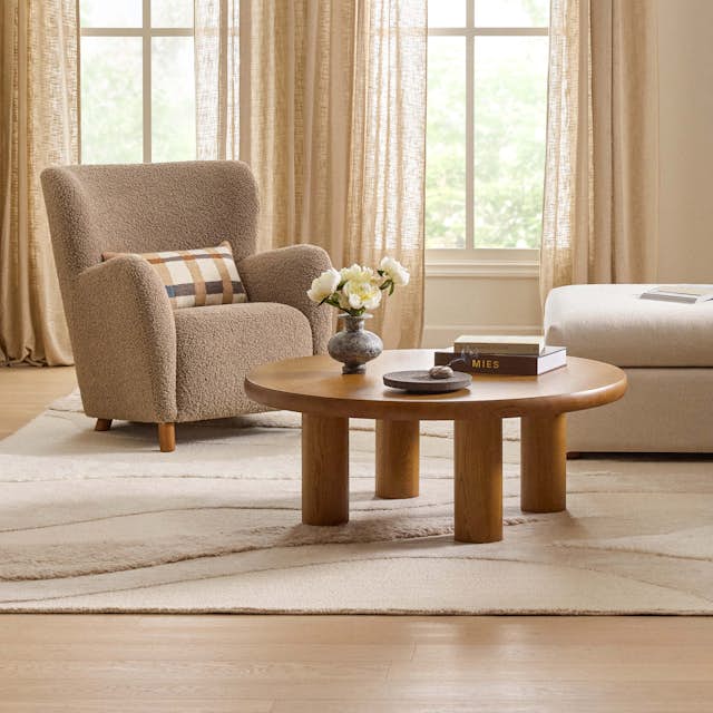 Adel Smoked Oak 42" Round Coffee Table, FKA Muhly | Article