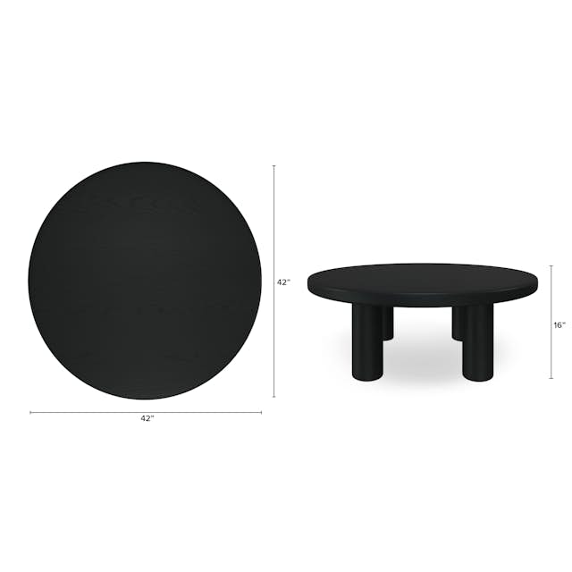 Adel Black 42" Round Coffee Table, FKA Muhly | Article