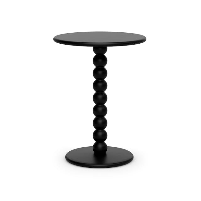 Hallie Black Beaded Pedestal Side Table, Solid Wood | Article