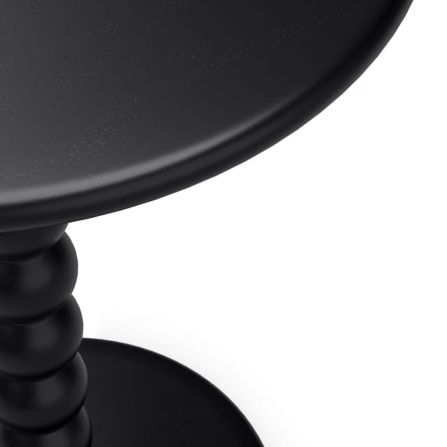 Hallie Black Beaded Pedestal Side Table, Solid Wood | Article
