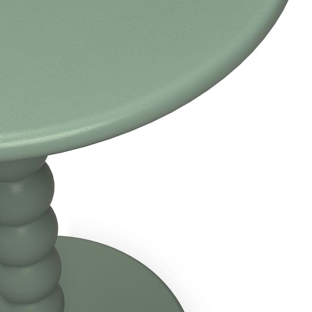 Hallie Norfolk Green Beaded Pedestal Side Table, Solid Wood | Article