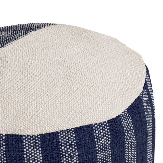 Kaia Blue Multi 16" Pouf | Article