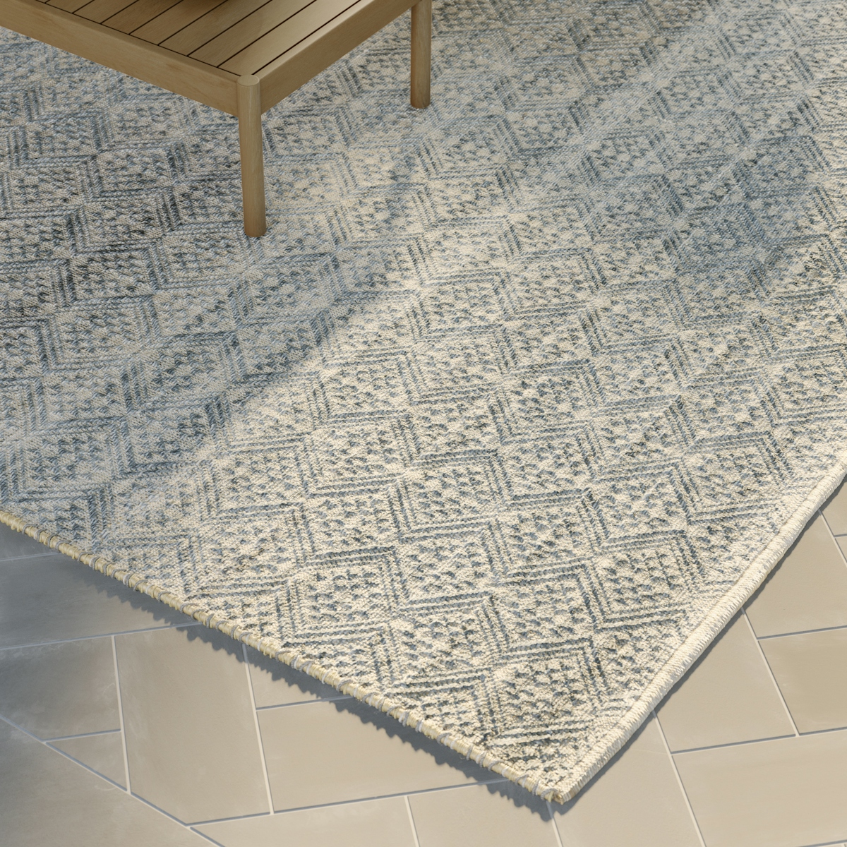 Axill 9 x 12 Indoor/Outdoor Rug - Blue | Article