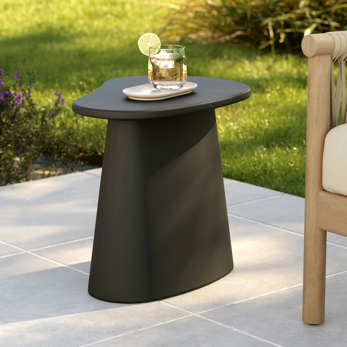 Centura Black Teardrop Outdoor Side Table | Article