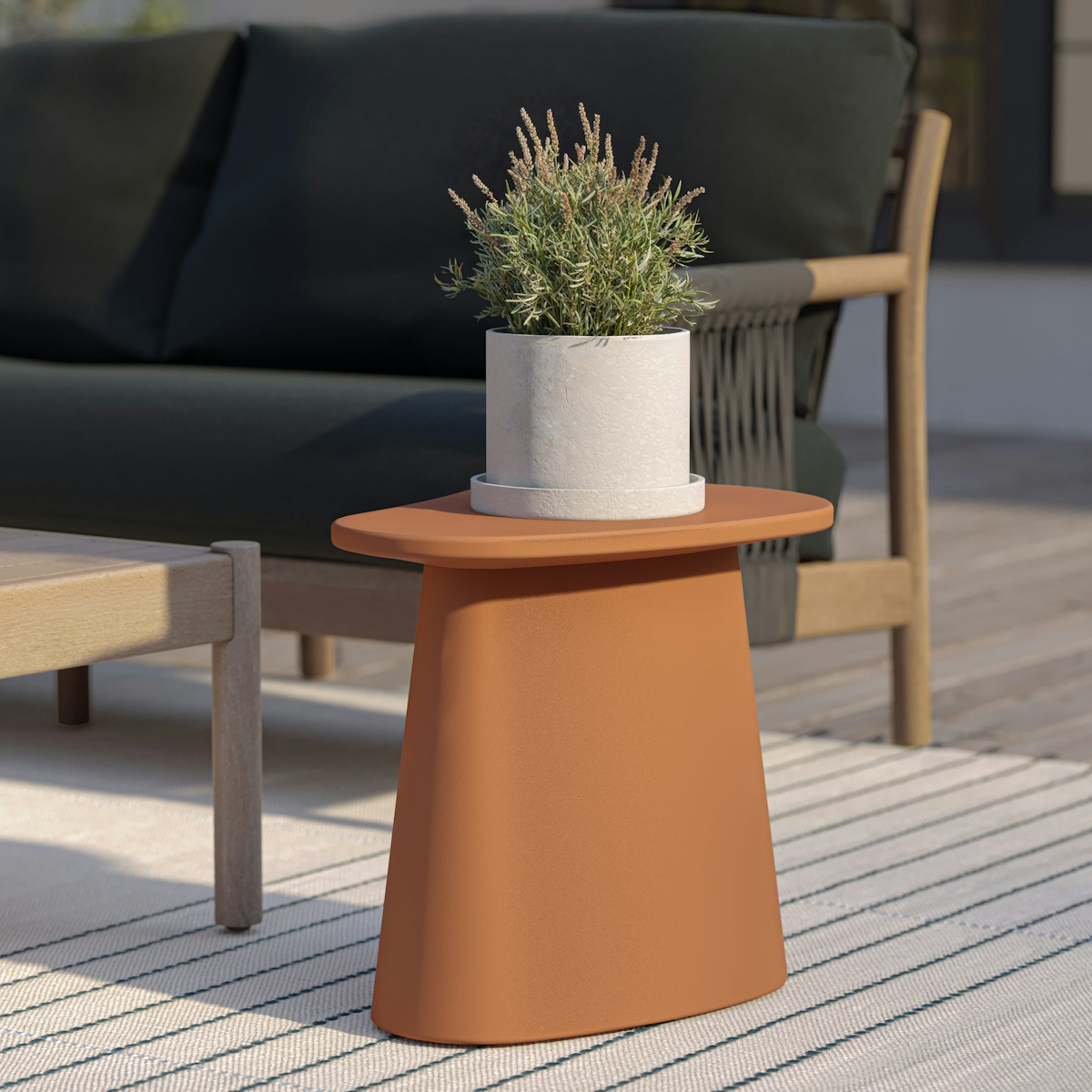 Centura Ochre Brown Teardrop Outdoor Side Table | Article
