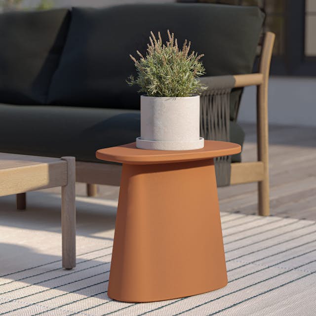 Centura Ochre Brown Teardrop Outdoor Side Table | Article