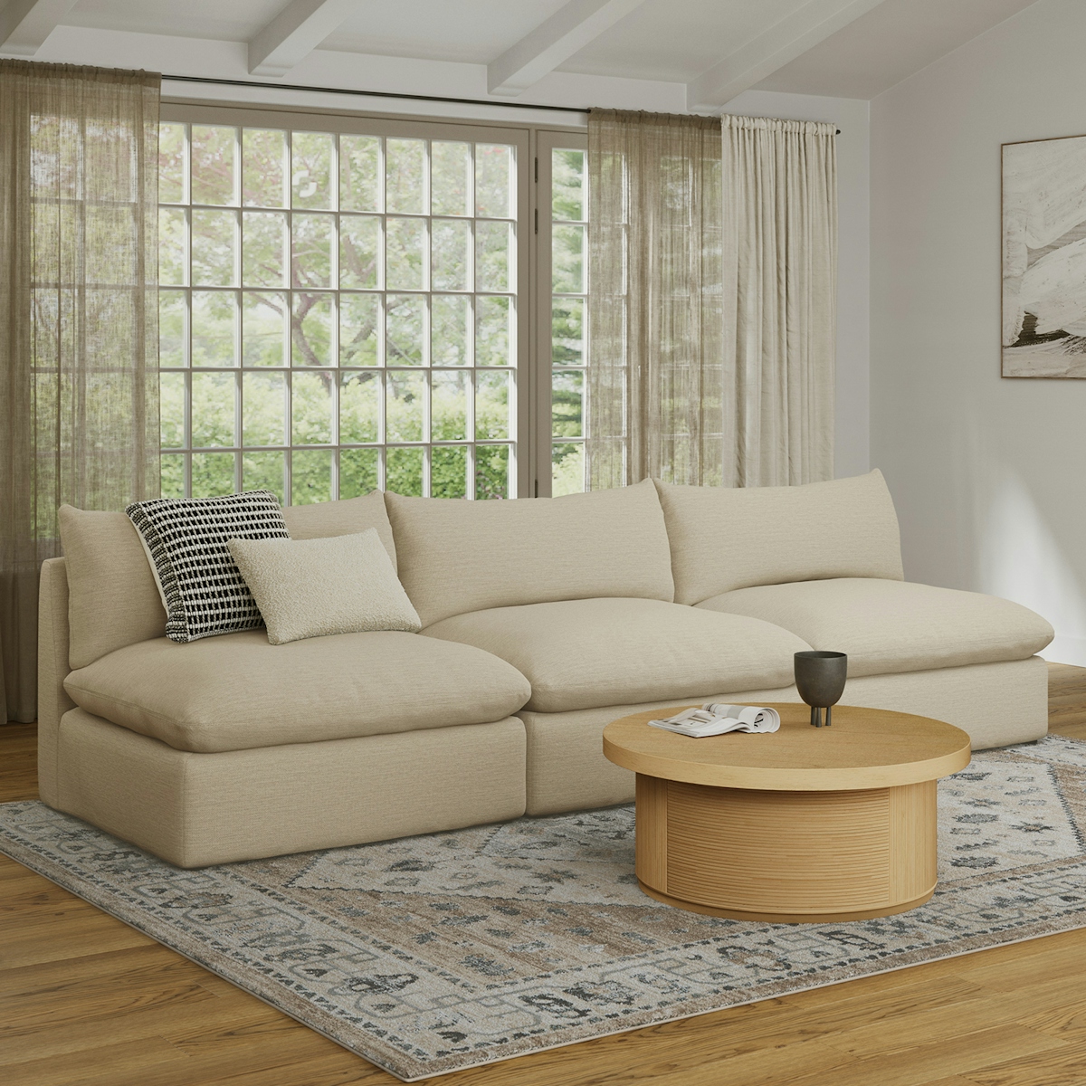 Leigh Silver Taupe Armless Modular Sofa | Article