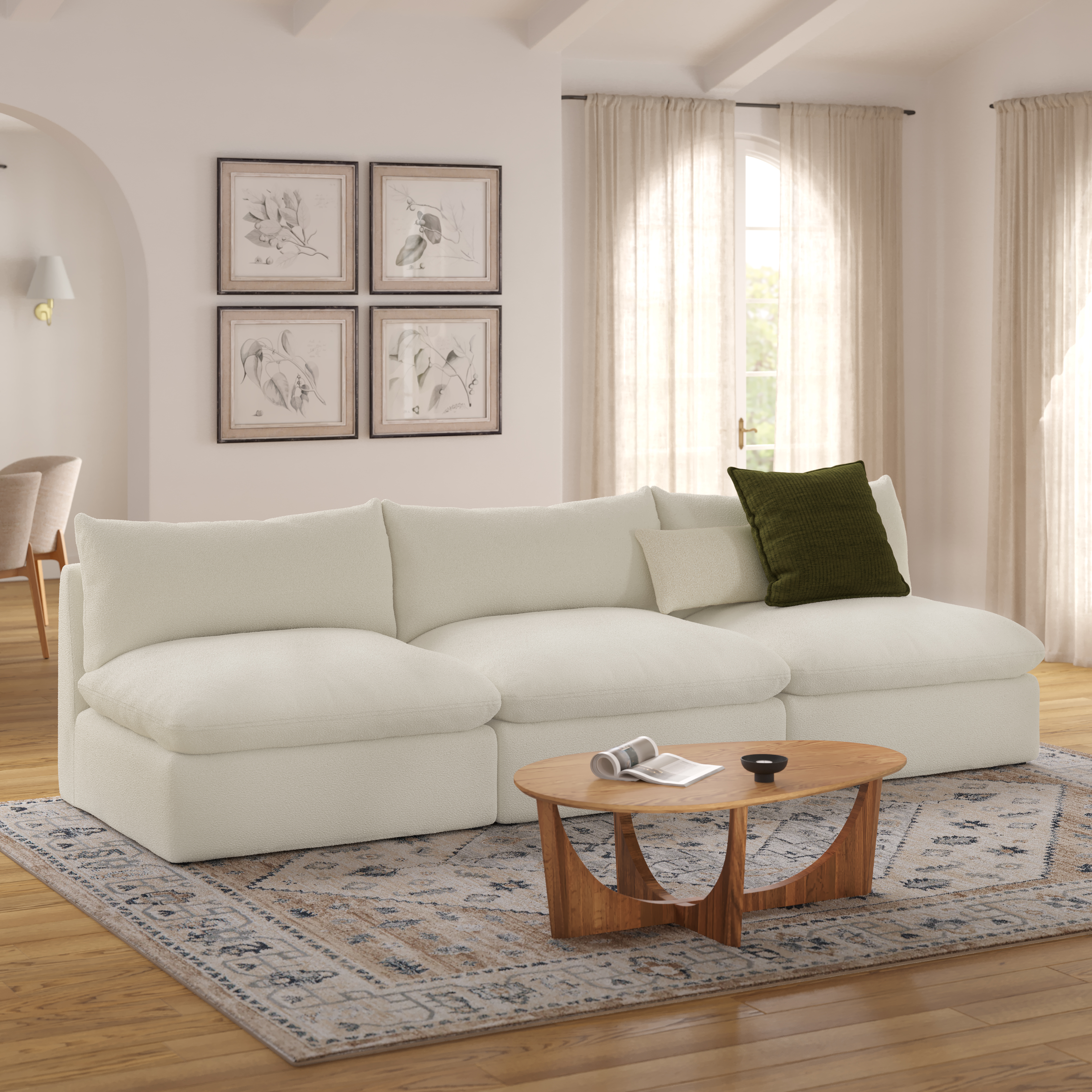 Armless modular sectional store