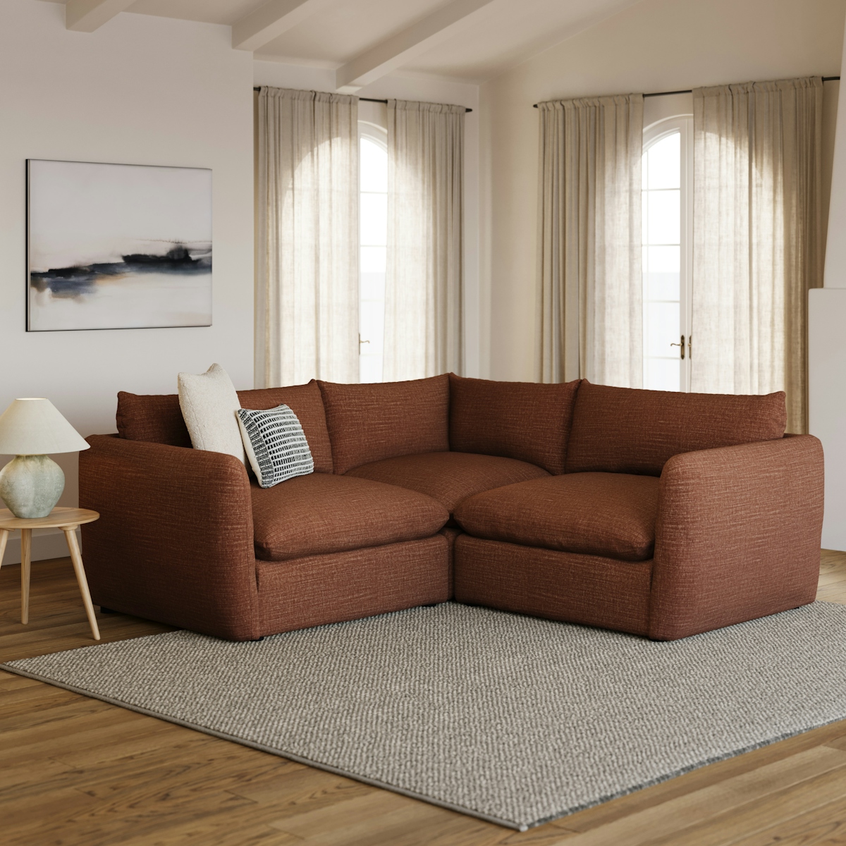 Leigh Napa Rust Small Corner Modular Sectional | Article