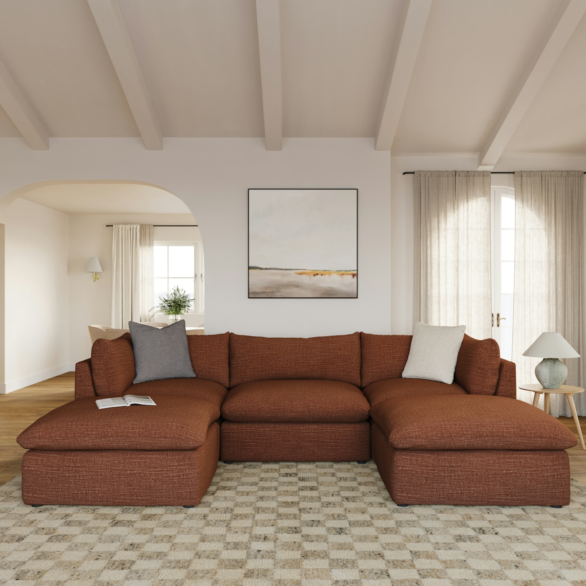 Leigh Napa Rust Modular U Sectional | Article