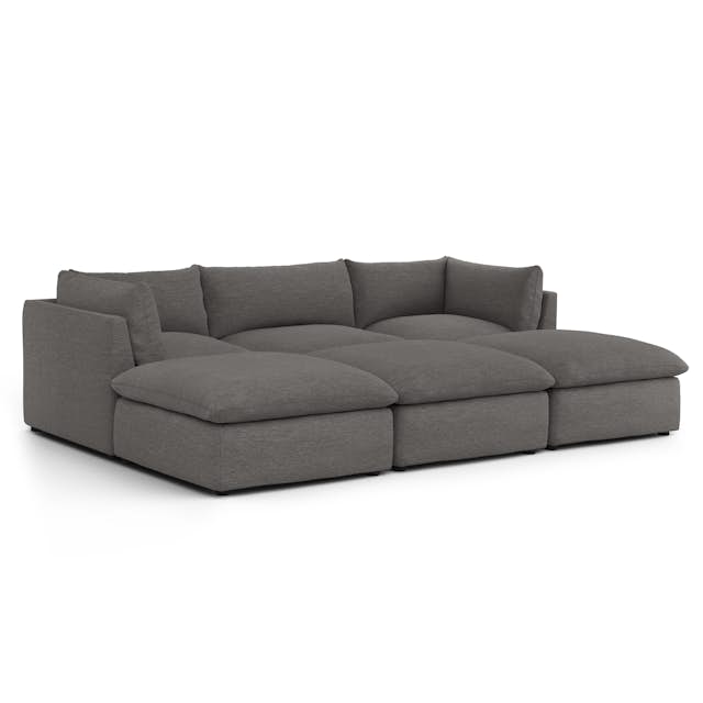 Leigh Silver Gray Modular Open Pit Sectional | Article
