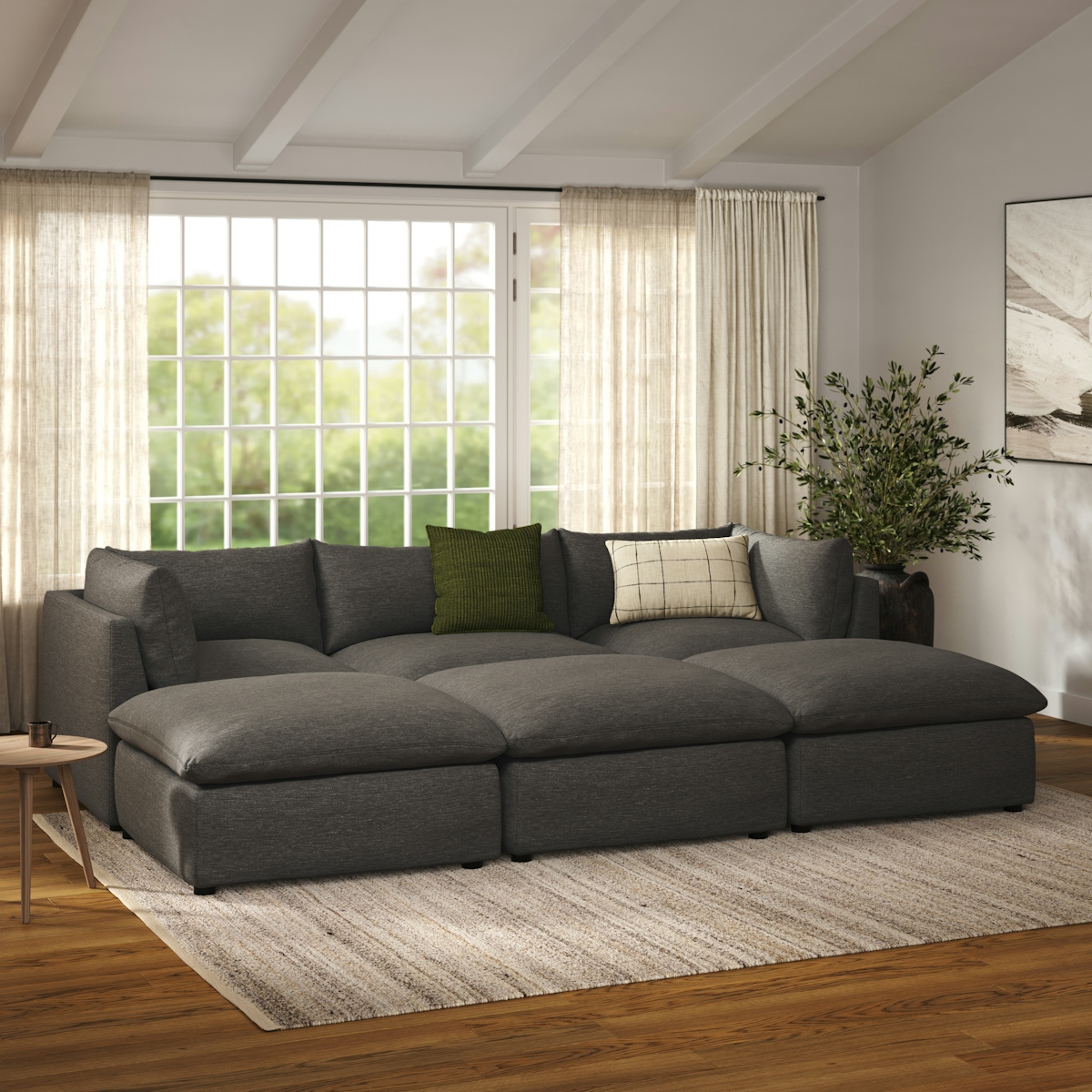 Leigh Silver Gray Modular Open Pit Sectional | Article