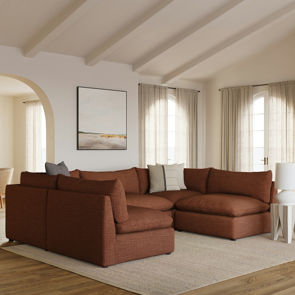 Leigh Napa Rust Modular Closed Pit Sectional | Article