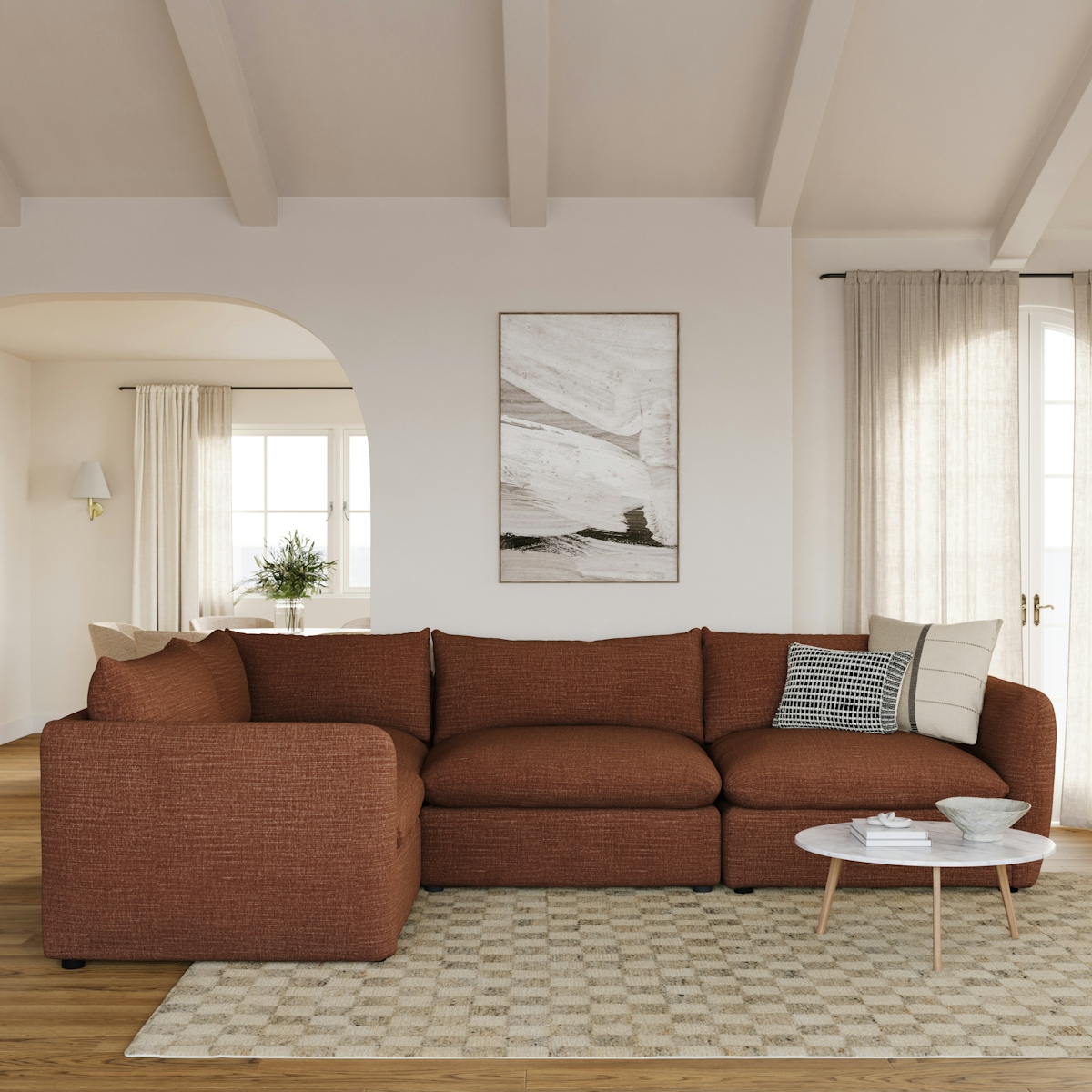 Leigh Napa Rust Modular L Sectional | Article
