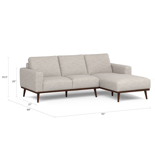 Rhett Pepper Ivory Right Chaise Sectional | Article