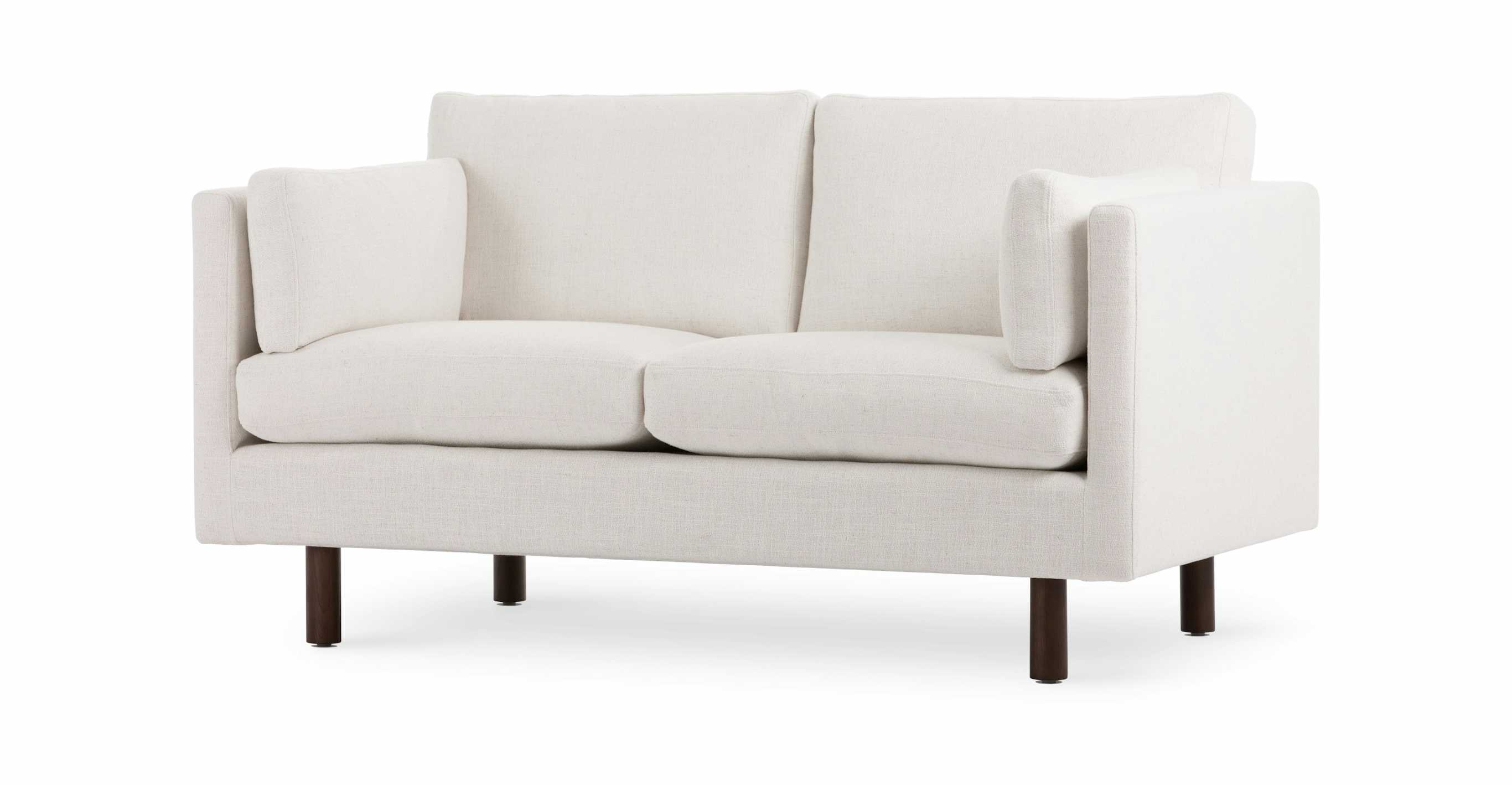 Nova Creamy White Loveseat Loveseats Article Modern Mid Century And Scandinavian Furniture