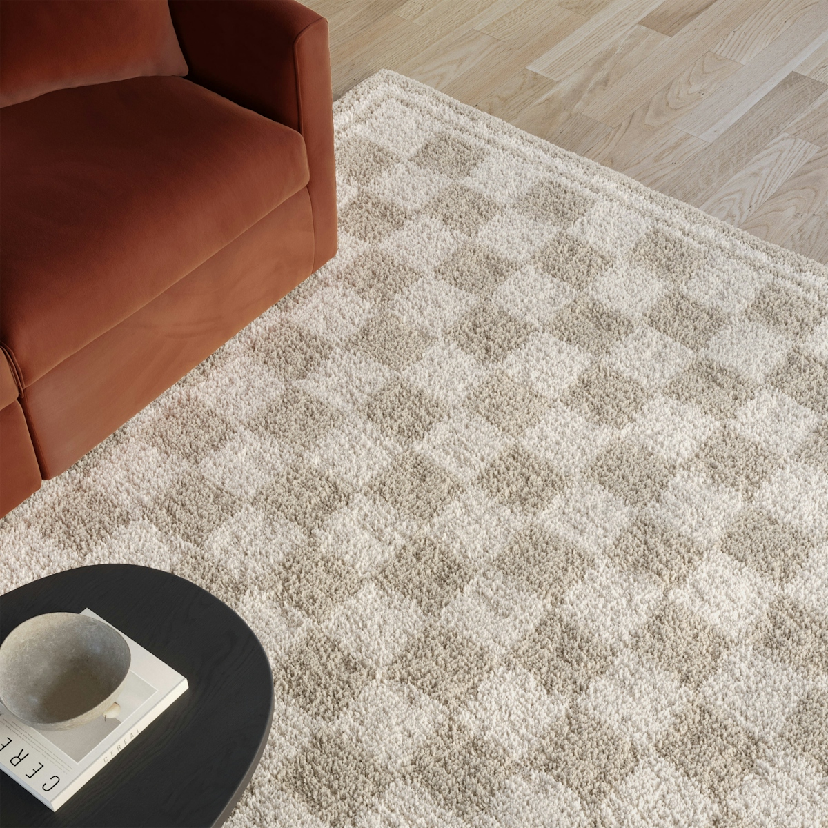 Alvin 8x10 Checkered Neutral Area Rug | Article