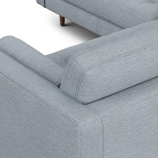 Sven Silver Light Blue Tufted Small Corner Sectional Sofa | Article