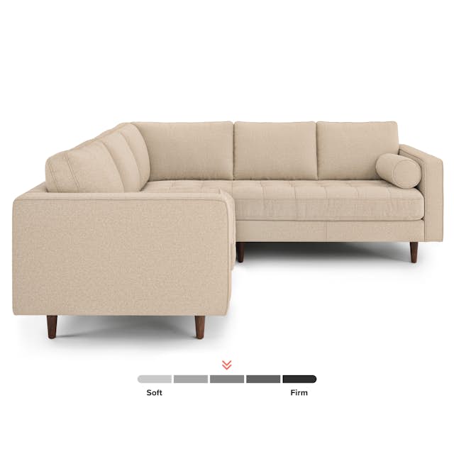Sven Ratine Buff Tufted Small Corner Sectional Sofa | Article