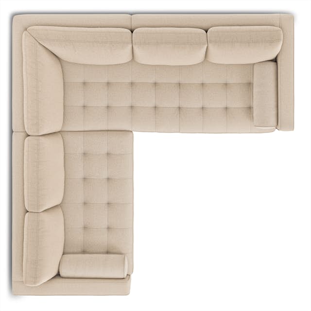 Sven Ratine Buff Tufted Small Corner Sectional Sofa | Article