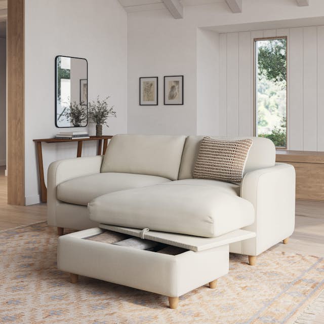 Vati Buckler Ivory 80" Right Storage Sectional Sofa | Article